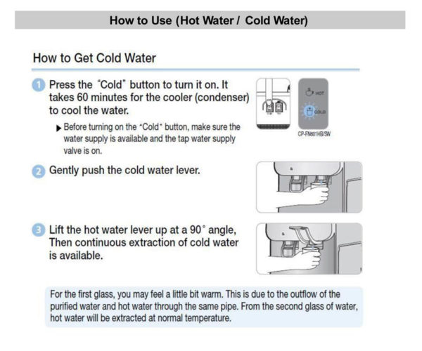 Cuckoo "Natural Water" Bench top non refills water purifier CP-FN601HW ...